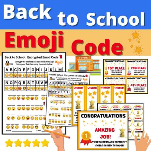 Back to School Emoji Secret Code Scrambled Activities by DadsDesigns
