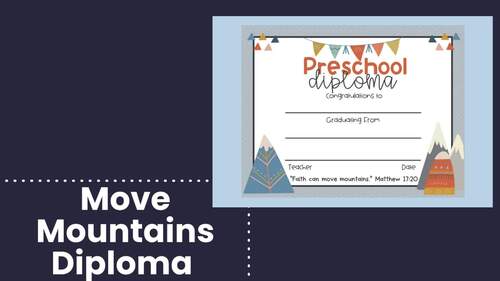 Religious Preschool Diploma / Editable Graduation Certificate / boho themed
