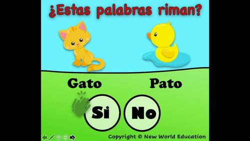 Rhyming Words in Spanish by New World Education | TpT