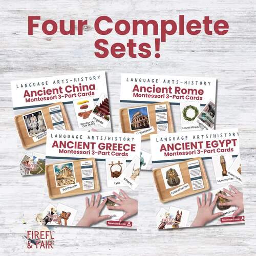 Ancient History Montessori BUNDLE 3-Part Cards & Bookmark Set ...