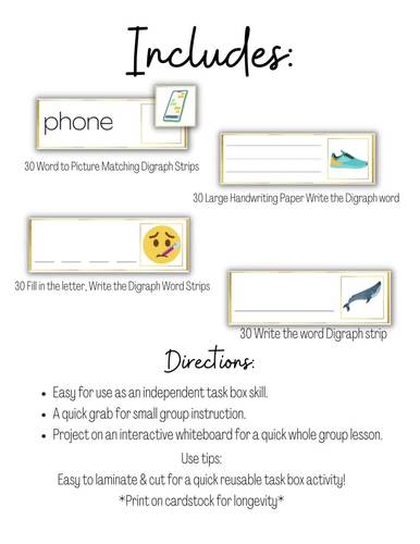 Consonant Digraph Task Cards by Differentiated Education | TPT