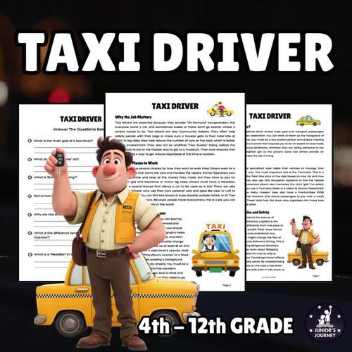Taxi Driver Reading Comprehension | Career Exploration Worksheet