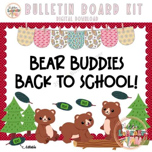 Bear Bulletin Board | Back to School Door Decor | Digital Download ...