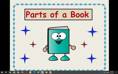 Parts of a Book PowerPoint Glossary Index Table of Contents Title Page
