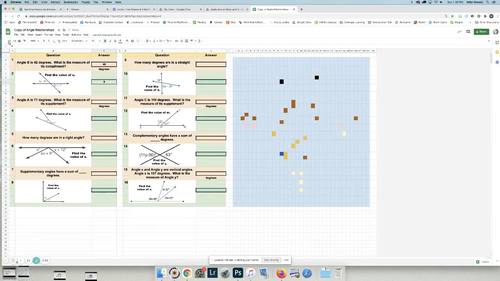 Angle Relationships Giraffe PIXEL ART Distance Learning Google Sheets