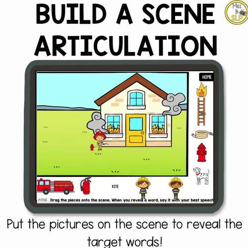 Firefighters Articulation Build a Scene - Digital Boom Cards by Miss B SLP