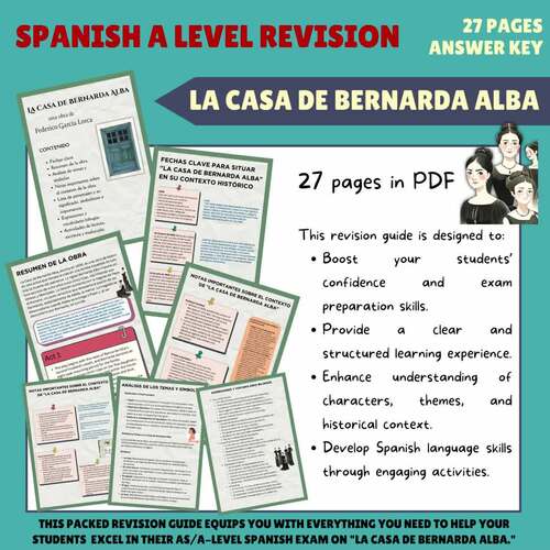 La Casa de Bernarda Alba A-Level Spanish Exam Success Bundle | TPT