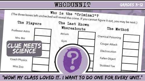 Physics Whodunnit Activity Bundle - Printable & Digital Game Options