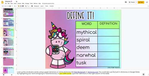 DIGITAL UNICORN ACTIVITIES IN GOOGLE SLIDES™ by The Techie Teacher