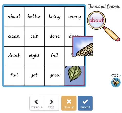 SIGHT WORD MATCH BOOM CARDS HIDDEN PICTURE GAMES 3RD GRADE PRACTICE ...