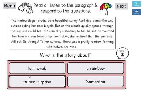 Spring Short Stories Boom Cards™ + Worksheets BUNDLE | Spring Comprehension