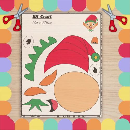 Elf Craft | Cut & Paste Activity | Holiday Craft for Kids | Winter art ...
