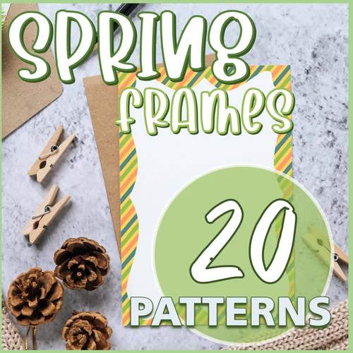 Spring Patterned Border Clipart Spring Frames Spring Page Borders