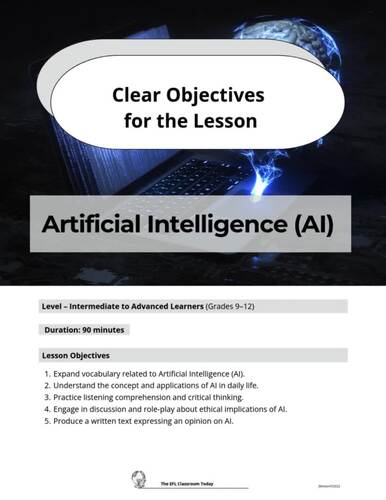 Artificial Intelligence (AI): Complete LESSON PLAN by The EFL Classroom ...