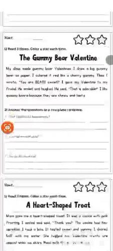 Candy Hearts & Sweethearts Valentine Reading Passages | Reading ...