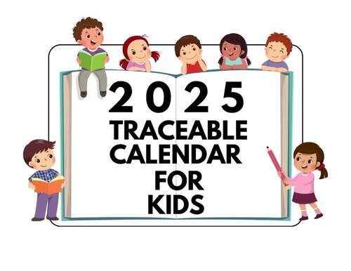2025 Kids Traceable Calendar Printable | Fine Motor Skills Activity ...