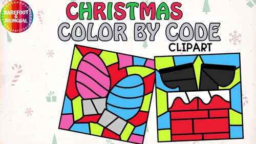 Christmas Color By Code Clipart | Christmas Clipart for Color by Activity
