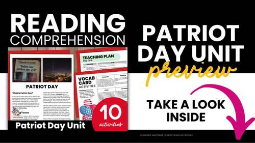 Patriot Day Reading Comprehension Passages Questions Activities for ...