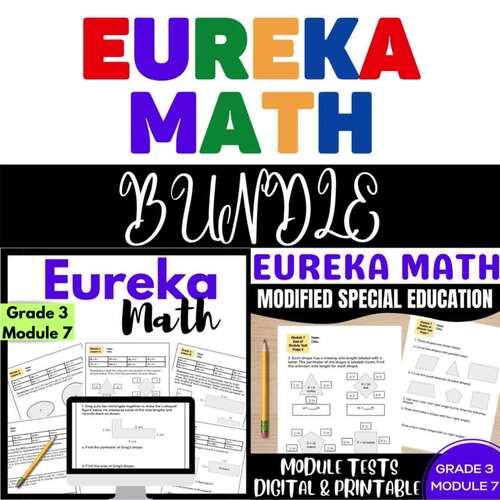 Special Ed EngageNY {Eureka} Math Gr 3 Module 7 Review & Modified Test ...