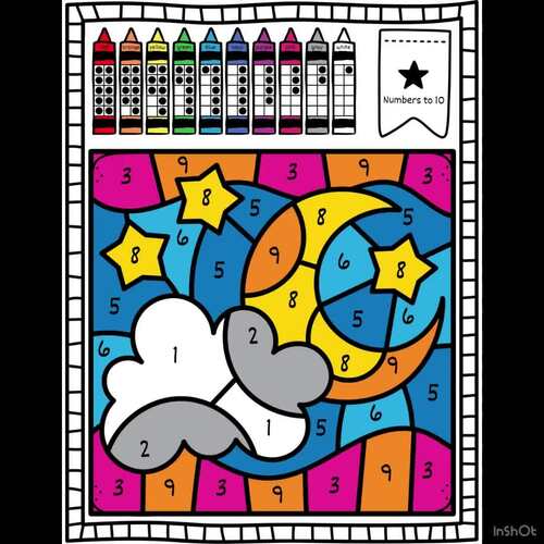 Numbers to 10 Subitizing Coloring Activities for PreK and Kindergarten