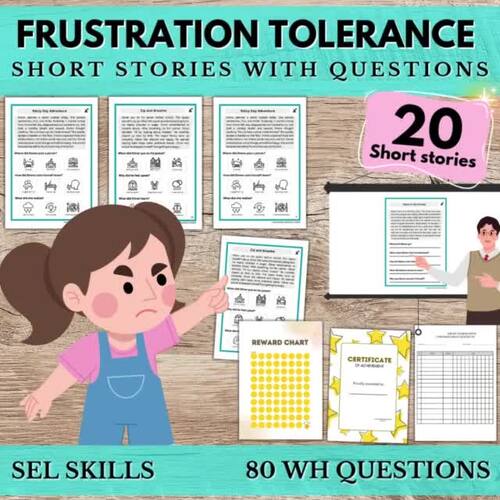 Frustration Tolerance Short Stories W/ Question Worksheet Impulse ...