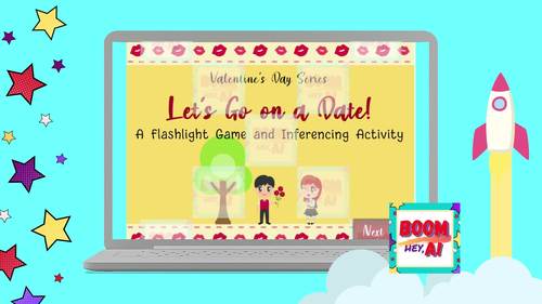 Valentines day BOOM CARDS Speech Therapy Making Inferences Flashlight ...