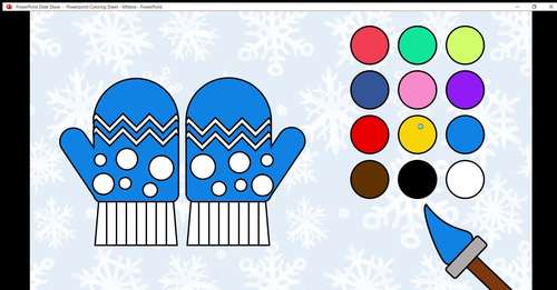 Winter Mittens PowerPoint Coloring Sheet | Fun Digital Brain Break by A ...