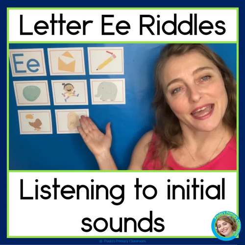 Letter E Riddles Initial Sound Activity by Paula's Primary Classroom