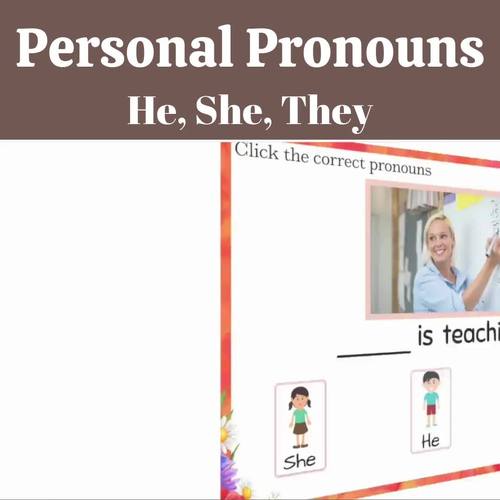 Personal Pronouns: Identifying Pronouns He, She, They for Speech Therapy