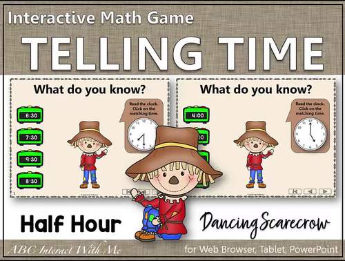 Telling Time to the Hour & Half Hour Interactive Math Game {Dancing ...