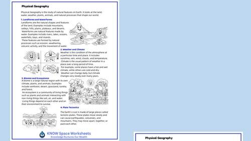 Geography Bundle Worksheets for Physical Human Geography and Map Skills