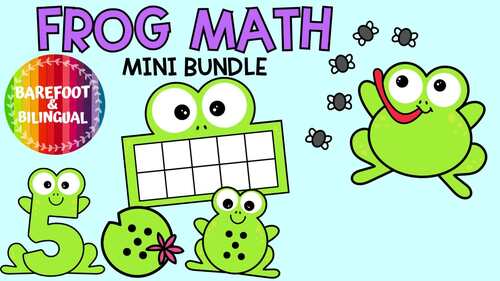 Frog Math Clipart Mini Bundle - 7 Sets in 1 - Dice, Number Frog Clipart ...