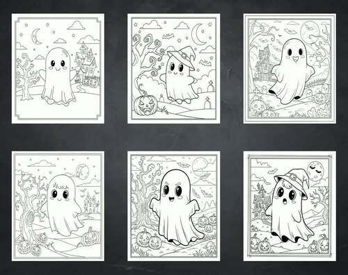 Cute Halloween Ghost Coloring Pages | Friendly & Fun Spooky Activity ...