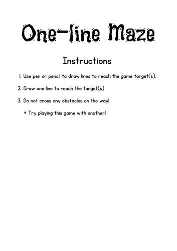 Free ESL Game / One-Line Maze (Halloween Game) by Mazic Worksheet