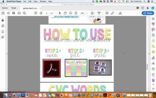 Summer Editable CVC Word Game by Classrooms and Cats | TpT
