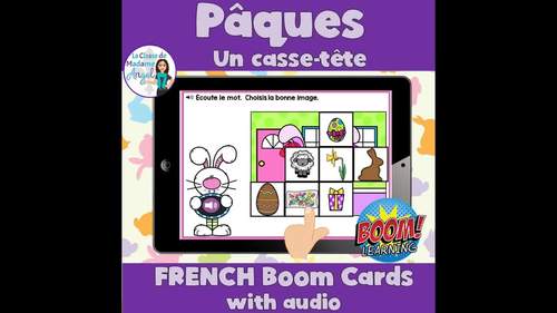 Pâques: French Easter Puzzle Digital Task Cards BOOM CARDS | TPT