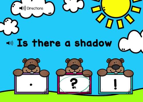 Groundhog Ending Punctuation Boom Cards by Jennifer Bates | TpT