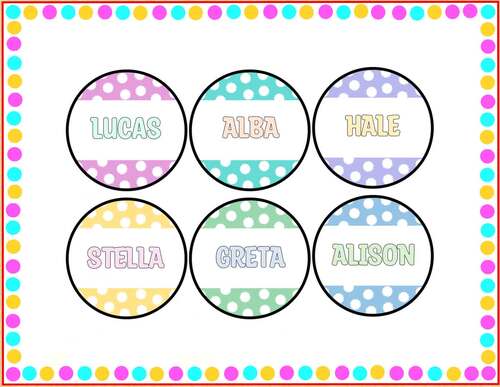 Printable Bright Student Name Tags, Name Signs, Editable Classroom Labels