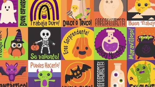 Halloween Stickers en Español para Imprimir, usar en Google Classroom ...