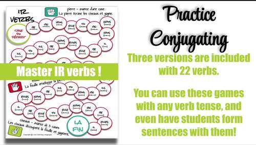 French Regular IR Verbs Conjugation Game - Rock, Paper, Scissors