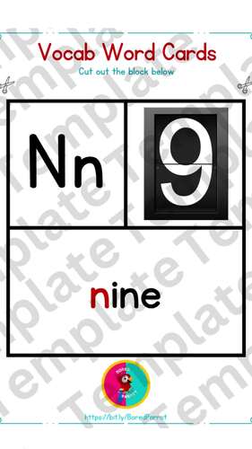 Kindergarten Vocabulary Cards | Letter N | Phonics | Writing | Reading