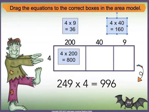 Halloween 3 Digit by 1 Digit Area Model Multiplication Google and ...