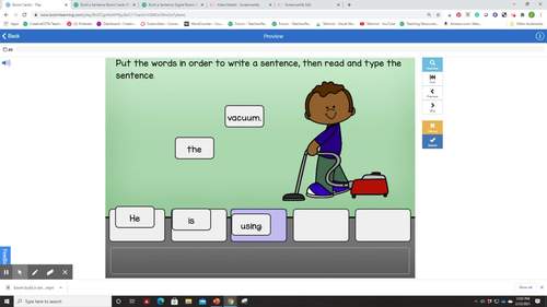 Keyboarding Practice Build a Sentence Structure Boom Cards™ Early Finishers