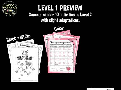 Differentiated Valentine's Day Puzzles & Activities Packet | TPT