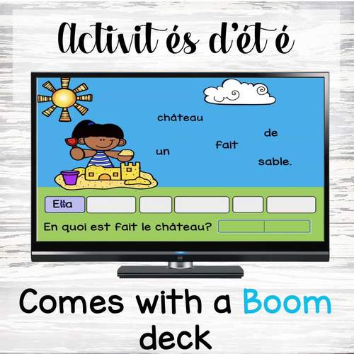 French verbs Summer activities Scrambled sentences and comprehension ...