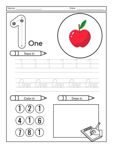 Comprehensive Numbers Workbook: Tracing, Coloring, and Drawing | TPT