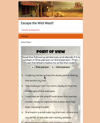 Digital ELA ESCAPE ROOM - Escape the Wild West! by Mrs. Armour's Escape ...