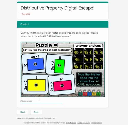 Distributive Property Math Escape Room by Scaffolded Math and Science