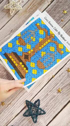 Civics & American Government End of Year Review Color-By-Numbers Activity