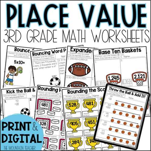 3rd Grade Place Value Worksheets, 3 Digit Addition and Subtraction and ...